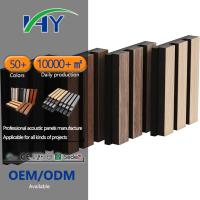 China Wood Slat Acoustic Panel With Mdf Base And Flame Retardant For Office Acoustics for sale