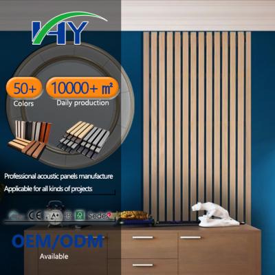 China Flame Retardant Treated Wood Slat Acoustic Panel With Sound Absorption for sale