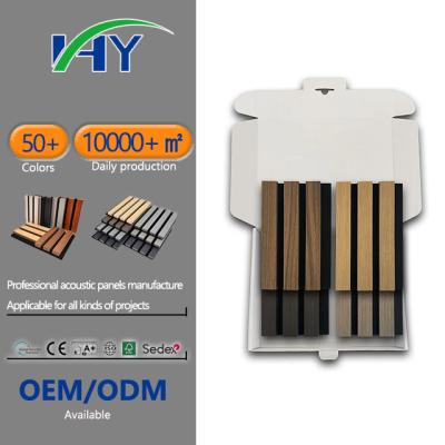 China Wood Slat Acoustic Panel With Custom Patterns And Pet For Acoustic Enhancement for sale