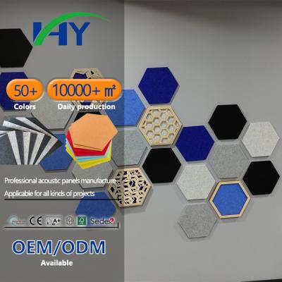 China Decorative Hexagon Acoustic Panels Sound Absorbing Flame Retardant Customizable Colors for sale