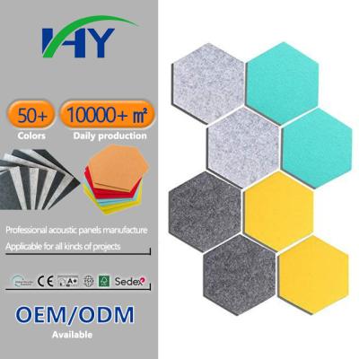 China Noise Reducing Hexagon Acoustic Panels Customizable PET Flame Retardant For Offices for sale