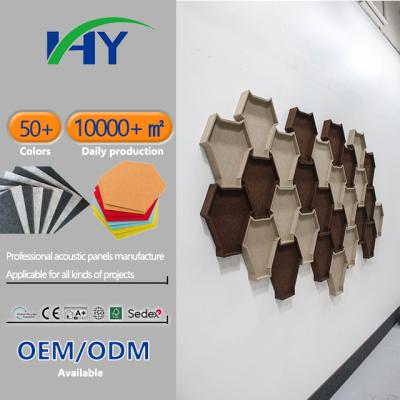 China Hexagon Acoustic Panels Fireproof PET Material Sound Absorption Customizable Geometry for sale