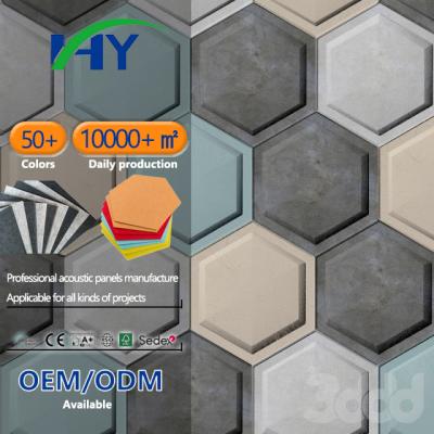 China Acoustic Treatment Hexagon Acoustic Panels Flame Retardant PET Customizable Thickness for sale