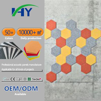 China Hexagon Acoustic Panels Professional Acoustic Solution Flame Retardant PET Custom for sale