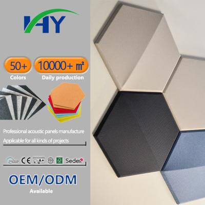China Sound Absorption Hexagon Acoustic Panels Flame Retardant PET Customizable For Walls for sale