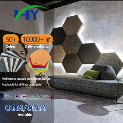 China Geometric Hexagon Acoustic Panels PET Sound Absorption Flame Retardant Customizable for sale