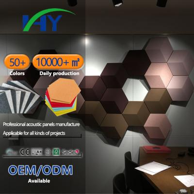 China Hexagon Acoustic Panels For Restaurants Flame Retardant PET Acoustic Panels Customizable for sale