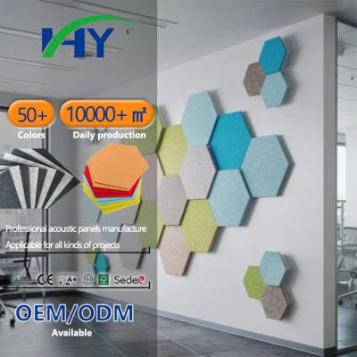 China Hexagon Acoustic Panels Flame Retardant Technology PET Customizable Acoustic Panels for sale