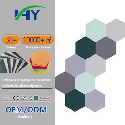 China Hexagon Acoustic Panels Customizable Shape Flame Retardant PET Sound Absorption Panel for sale