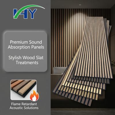 China Flame Retardant Wood Slat Acoustic Panel For Office And Studio Use [DRAFT-FIX] for sale