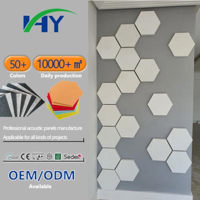 China Hexagon Acoustic Panels Sound Absorption NRC 0.9 For Studio And Restaurant for sale