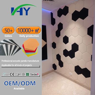 China Eco Friendly Hexagon Acoustic Panels PET 100 Polyester Fiber For Project for sale