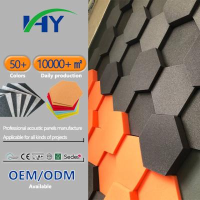 China OEM Hexagon Acoustic Panels High Density Sound Absorption For Interiors for sale