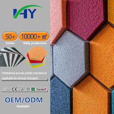China Hexagon Acoustic Panels For Gym And Classroom Custom Size With Self Adhesive for sale