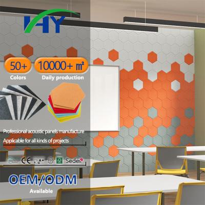 China Hexagon Acoustic Panels B1 Fire Rated Sound Absorption For Conference Room for sale