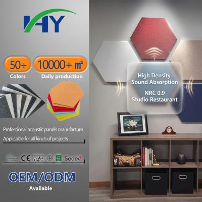 China Home Studio Hexagon Acoustic Panels Flame Retardant PET Sound Absorption Customizable [DRAFT-FIX] for sale