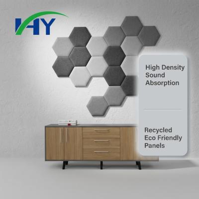 China OEM Wholesale Hexagon Acoustic Panels Flame Retardant PET For Commercial Building Material Supply for sale