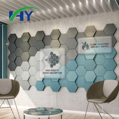 China Hexagon Acoustic Panels For Studio Meeting Room Sound Absorption PET Panels for sale