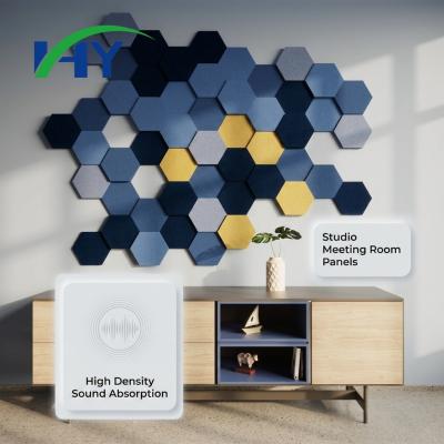 China Self Adhesive Hexagon Acoustic Panels Polyester Fiber For Office Wall Covering for sale
