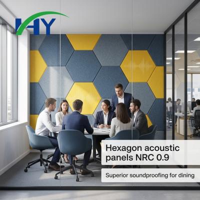 China Hexagon Acoustic Panels NRC 0.9 Sound Absorption For Restaurant for sale