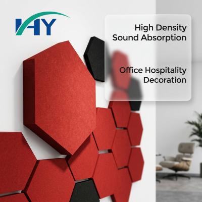 China High Density Hexagon Acoustic Panels Sound Absorption PET For Open Plan Office Ceiling Panels for sale