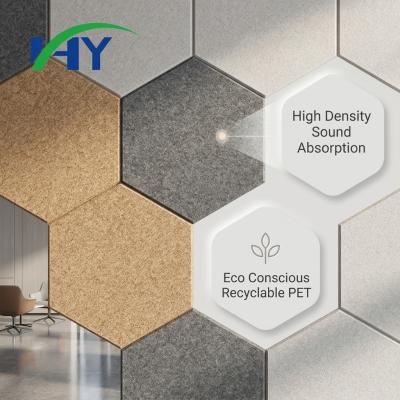 China Hexagon Acoustic Panels For Office Partition Wall PET Sound Absorption for sale