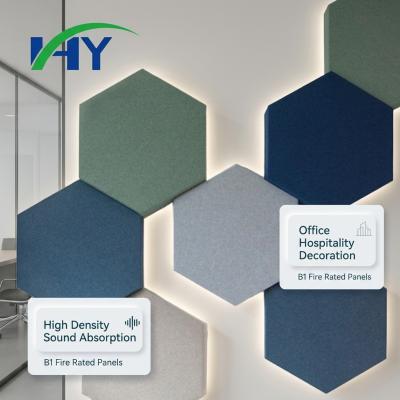 China Hexagon Acoustic Panels For Hospitality Interiors Self Adhesive For Office Wall for sale