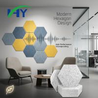 China Eco-Friendly PET Hexagon Acoustic Panels Flame Retardant Option Sound Absorption for sale
