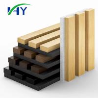 China Sound Absorbing Wood Slat Acoustic Panel with Customized Pet Design for sale