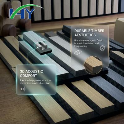 China Wood Slat Acoustic Panel with Custom Mdf Backing for Noise Reduction for sale