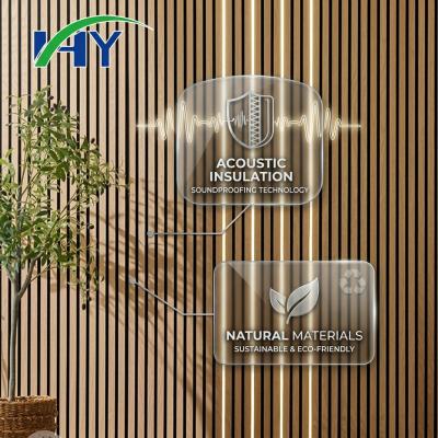 China Wood Slat Acoustic Panel with Mdf Core and Flame Retardant for sale
