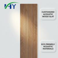 China Pet Based Wood Slat Acoustic Panel with Flame Retardant Function for sale