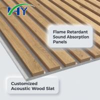 China Pet Wood Slat Acoustic Panel with Flame Retardant for Office for sale