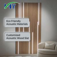 China Customized Wood Slat Acoustic Panel with Pet for Sound Absorption for sale