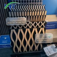 China Custom Pattern Wood Slat Acoustic Panel with Sound Absorption Pet for sale