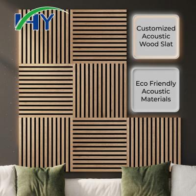 China Wood Slat Acoustic Panel with Flame Retardant for Acoustic Treatment for sale