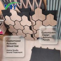 China Wood Slat Acoustic Panel with Flame Retardant and Pet Felt for Wall for sale