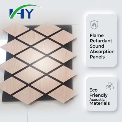 China Wood Slat Acoustic Panel for Lobby with Flame Retardant and Mdf for sale