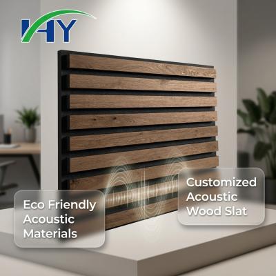 China Wood Slat Acoustic Panel for Restaurant with Sound Absorption and Custom for sale