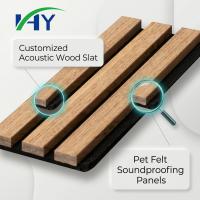 China Pet Wood Slat Acoustic Panel with Sound Absorption for Home Office for sale