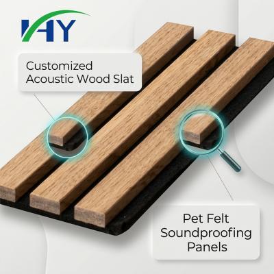 China Pet Wood Slat Acoustic Panel with Sound Absorption for Home Office for sale