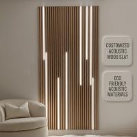 China Customized Wood Slat Acoustic Panel with Pet for Sound Absorption for sale
