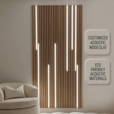 China Customized Wood Slat Acoustic Panel with Pet for Sound Absorption for sale