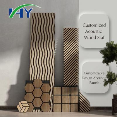 China Sound Absorption Wood Slat Acoustic Panel with Custom Flame Retardant for sale
