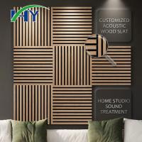 China Wood Slat Acoustic Panel with Flame Retardant for Acoustic Treatment for sale