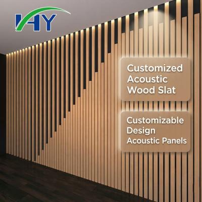 China Sound Absorbing Wood Slat Acoustic Panel with Custom Mdf Pet for sale