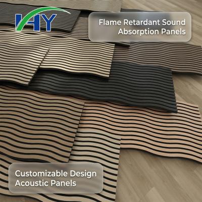 China Pet and Mdf Wood Slat Acoustic Panel with Sound Absorption for sale