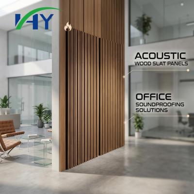 China Wood Slat Acoustic Panel for Office with Sound Absorption and Flame Retardant for sale
