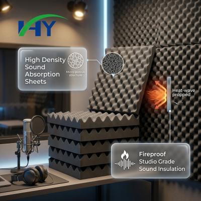 China Wholesale Acoustic Foam Self Adhesive Wall Panels Fireproof PET Soundproof for sale