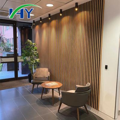 China Wood Slat Acoustic Panel Sound Absorption NRC 075 Commercial Interior Design for sale